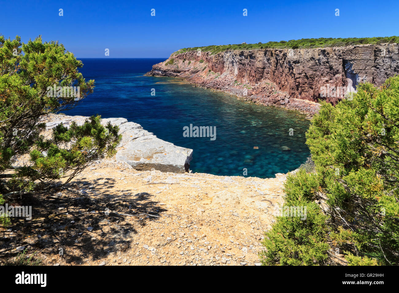 Mezzaluna cliffs in San Pietro island, Sardinia, Italy Stock Photo - Alamy