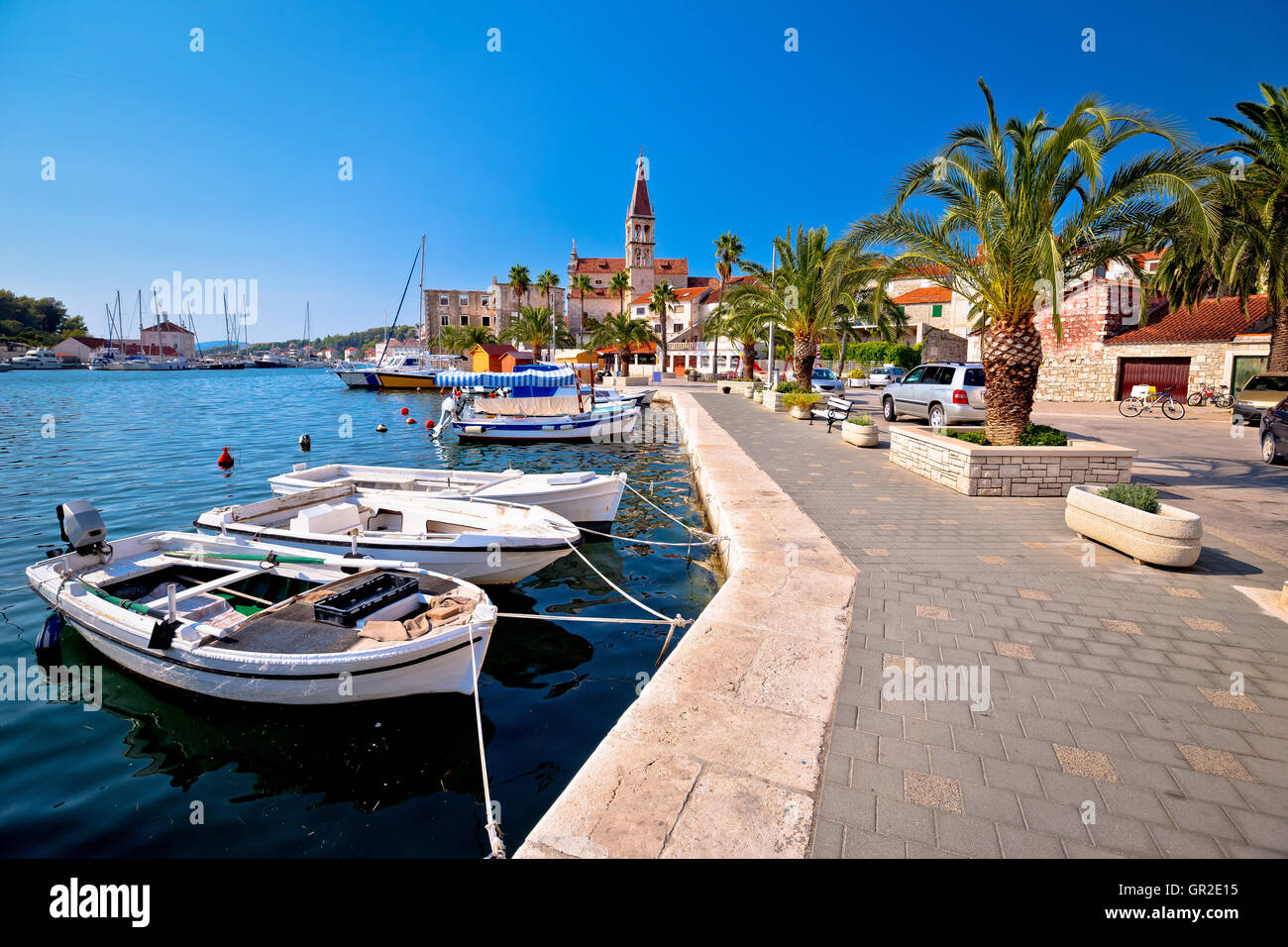 Town of Milna on Brac island waterfront view, Dalmatia, Croatia Stock ...