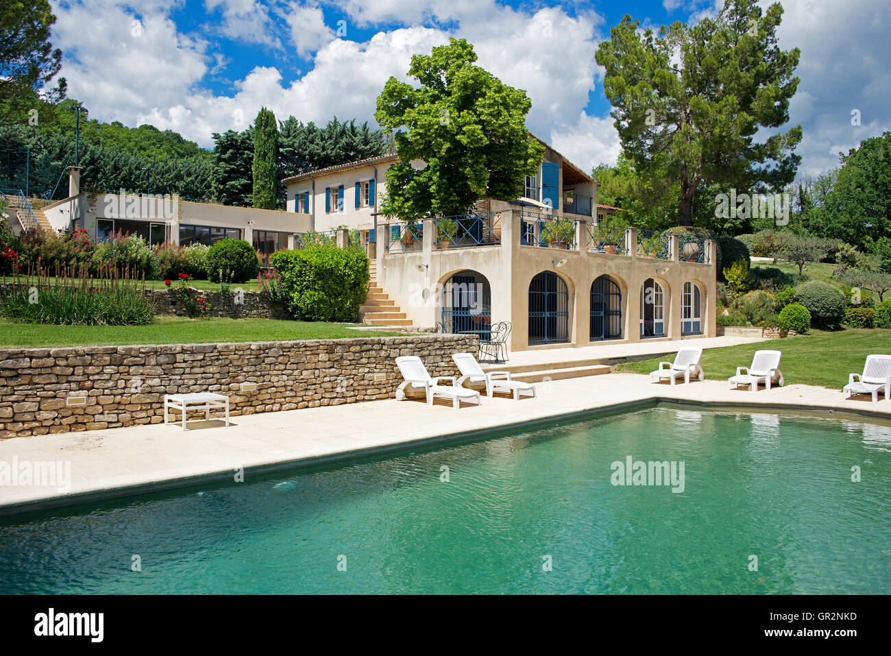 Beautiful house and swimming pool Luberon Provence France Stock Photo ...