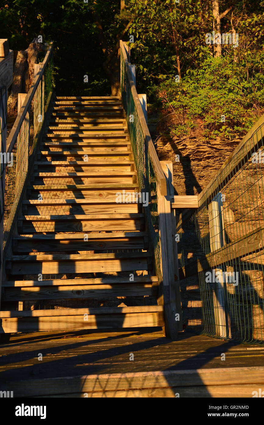 Wooden Steps at Sunset Stock Photo - Alamy