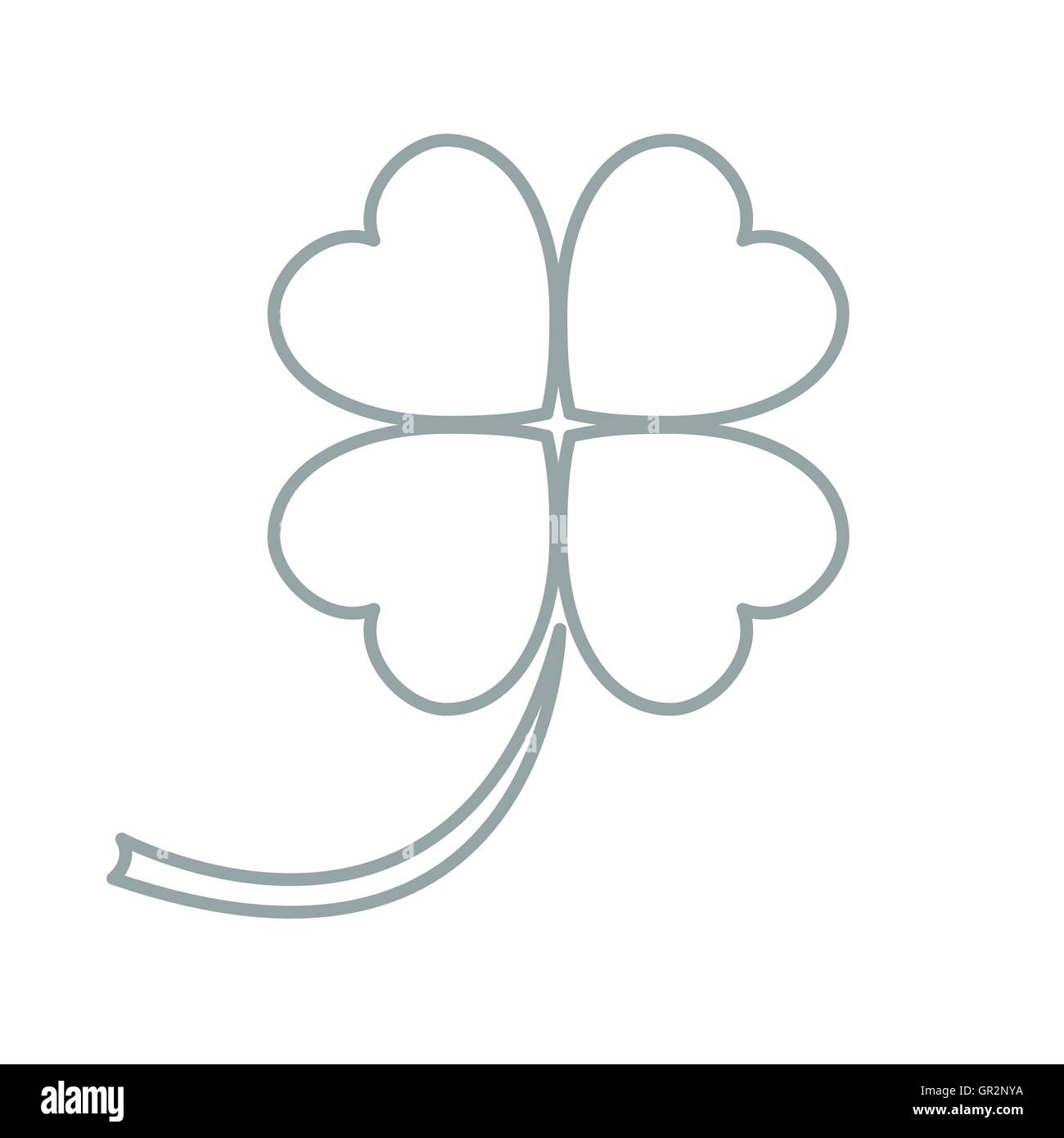 Stylized icon of a colored silhouette clover leave on a white ...