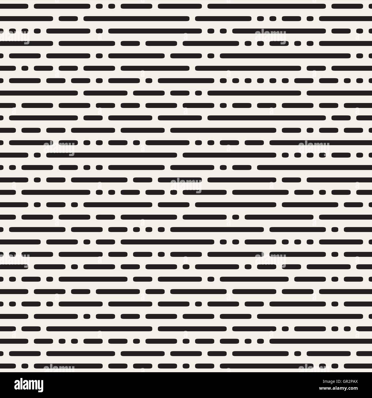 Vector Seamless Black and White Irregular Rounded Dash Lines Pattern ...