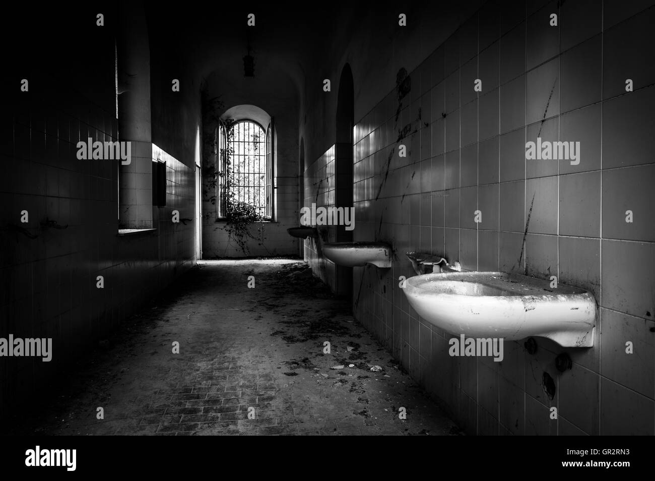 Volterra, Italy - September 2016: Abandoned psychiatric hospital in ...