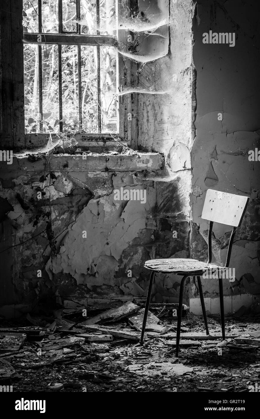 Volterra, Italy - September 2016: Abandoned psychiatric hospital in ...