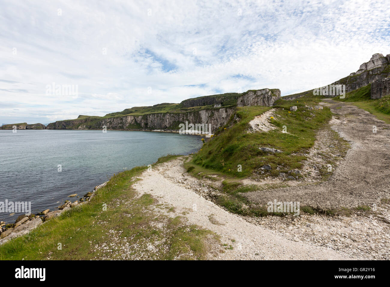 Abandoned quarry at Larry Bane Head, Rope Bridge, Ballintoy County ...