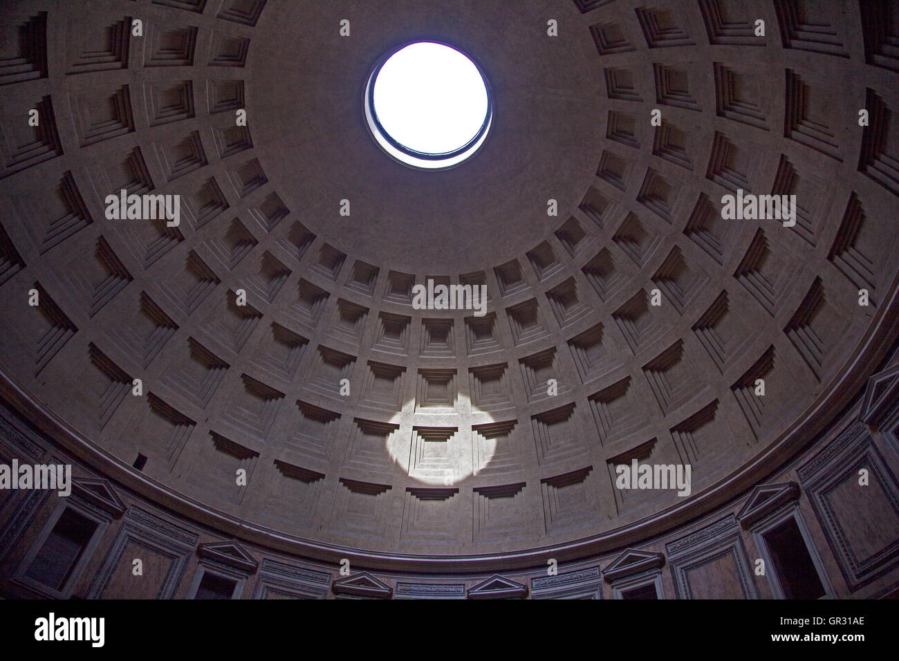 The coffered concrete roof of the Pantheon in Rome Stock Photo - Alamy
