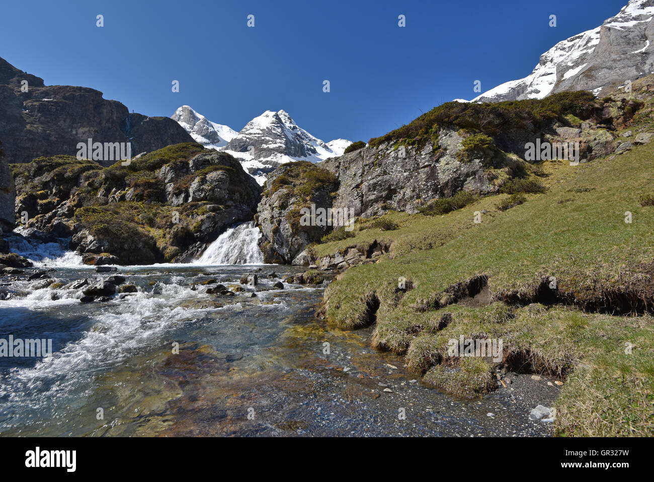 Torrent with the waterfalls on the plateau Maillet Stock Photo - Alamy