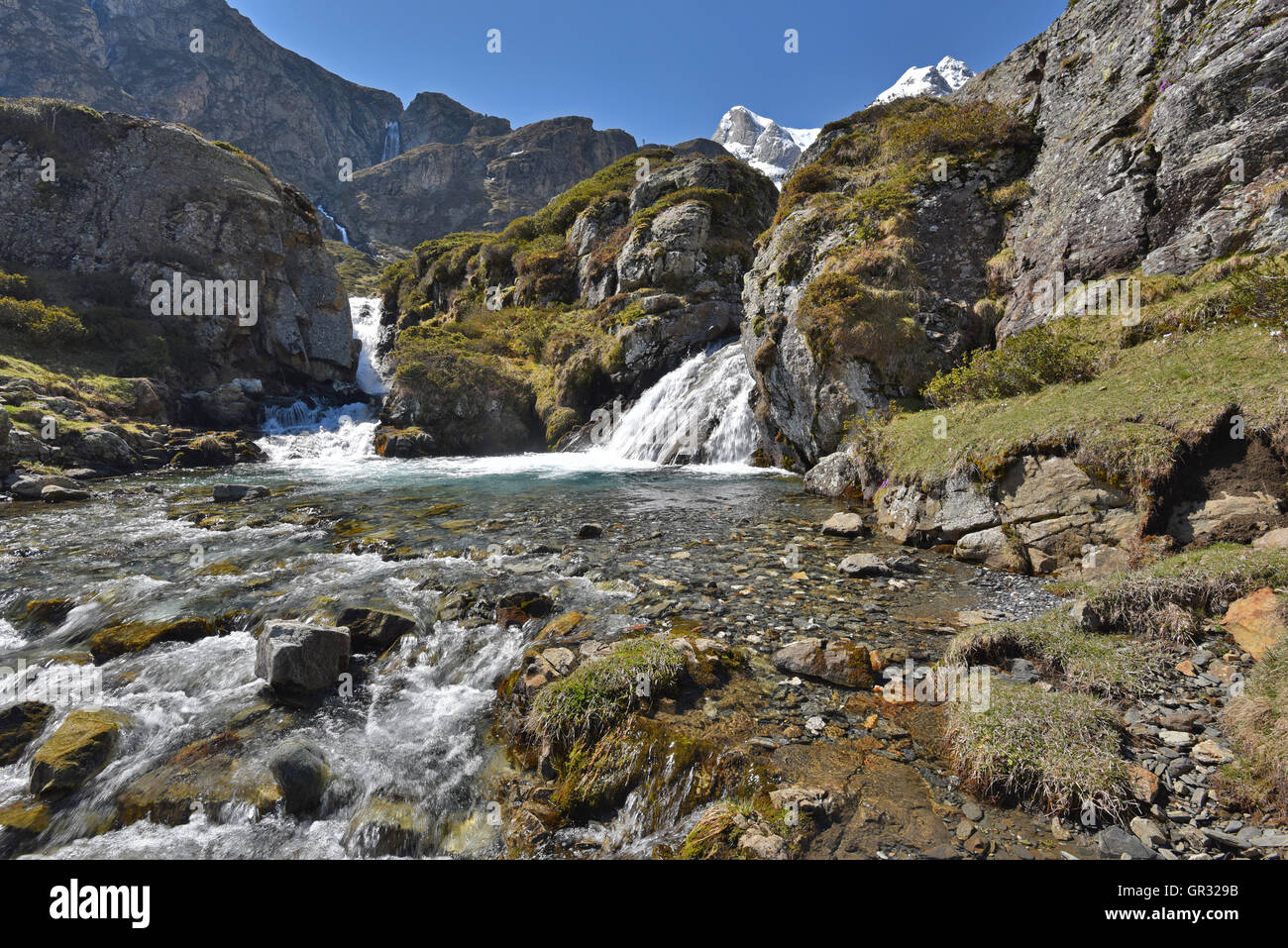 Spring waterfall on the plateau Maillet Stock Photo - Alamy