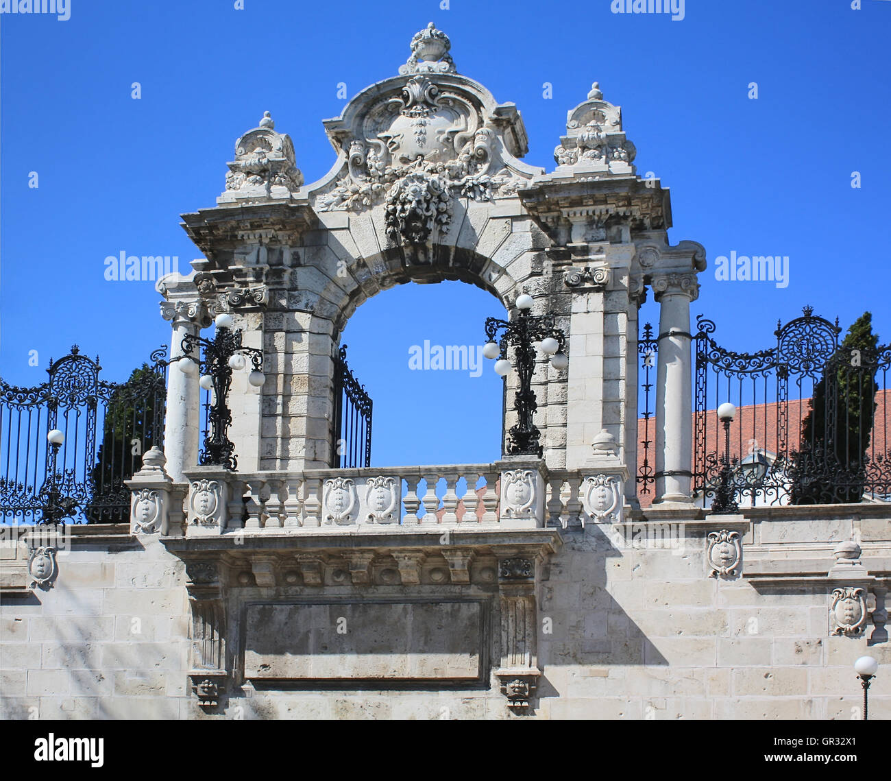 Budapest gate at the castle Stock Photo - Alamy