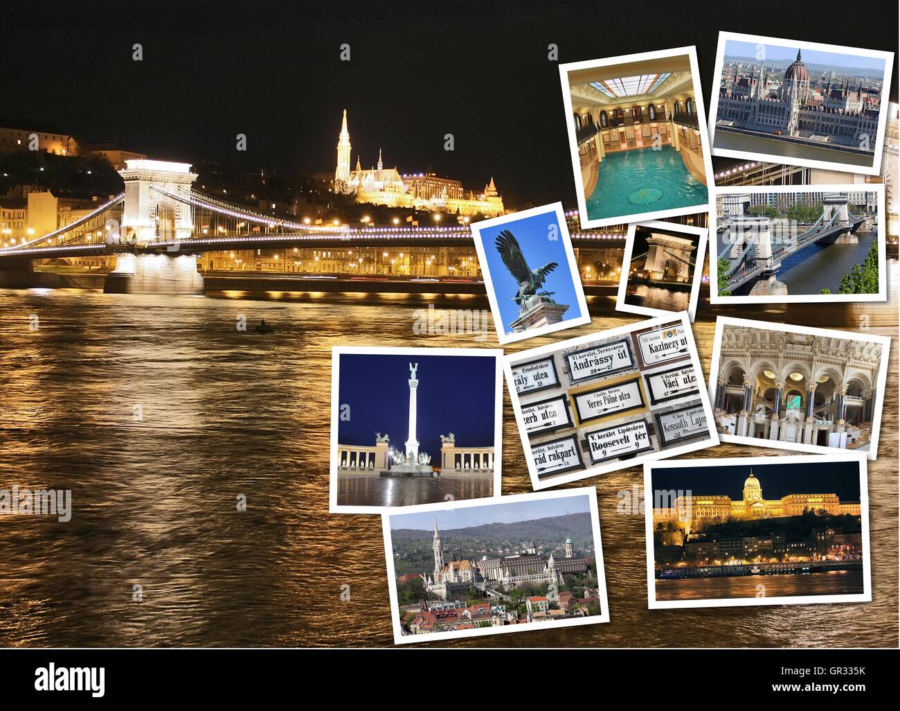 Collage of the Budapest tourist attractions Stock Photo - Alamy