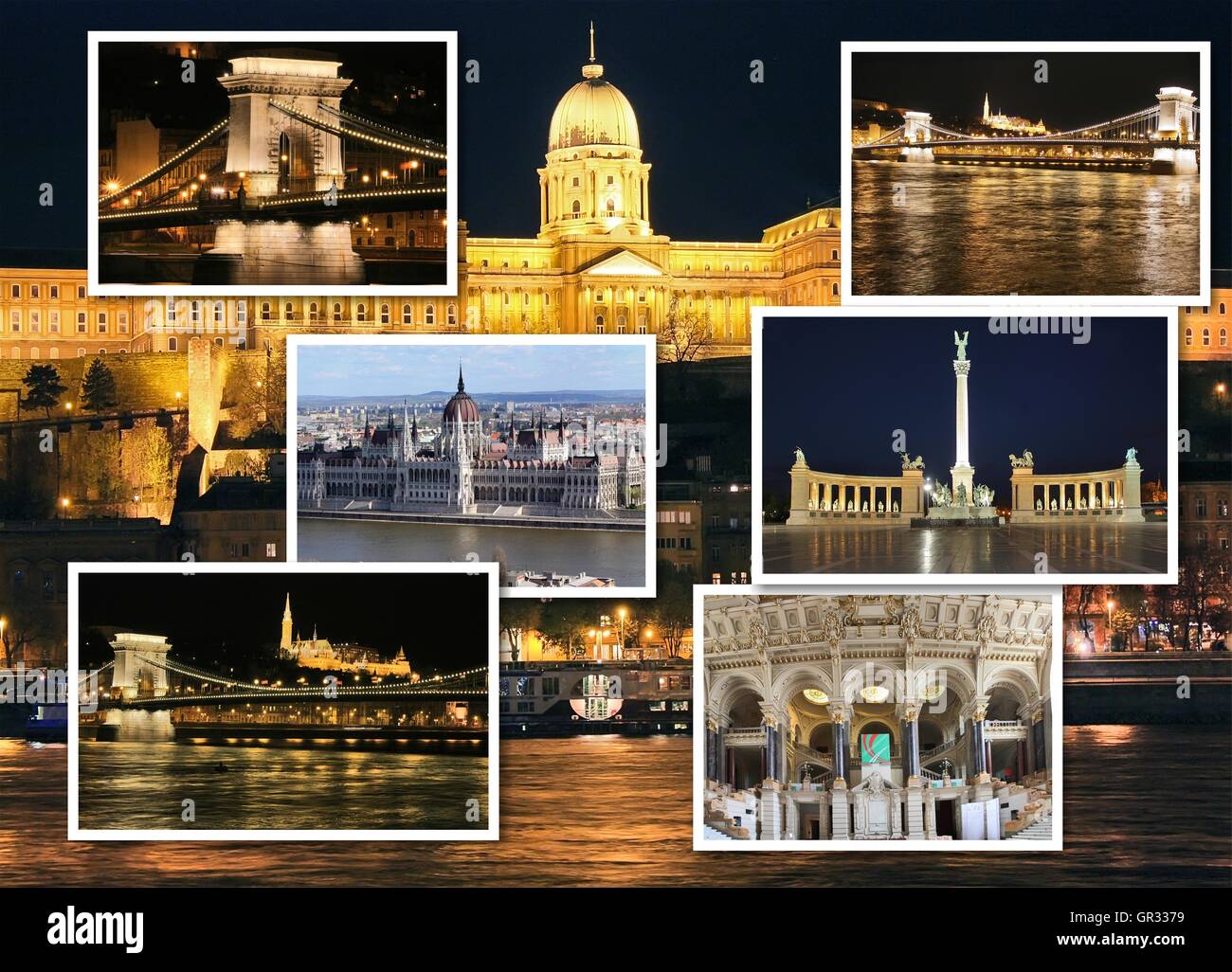 Collage of the Budapest tourist attractions Stock Photo - Alamy
