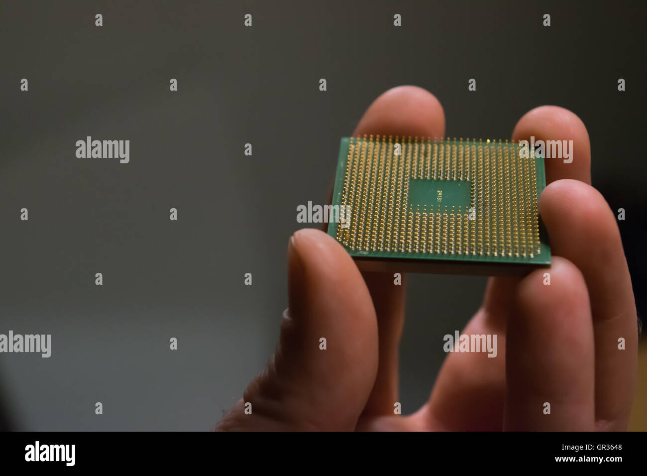 Hand holding an old processor Stock Photo - Alamy