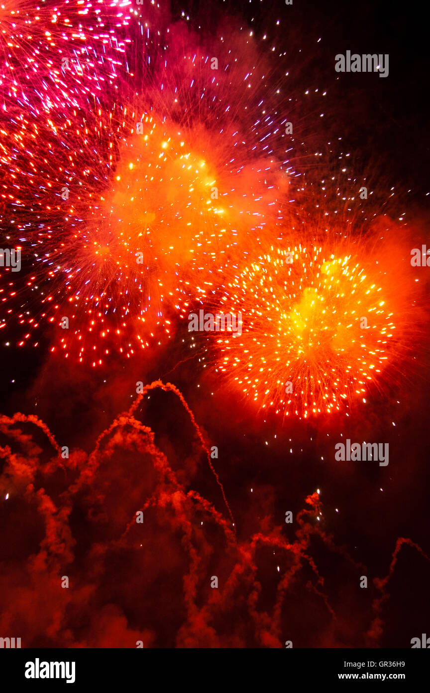 Fireworks show during the National Pyrotechnic Festival (Feria Nacional ...