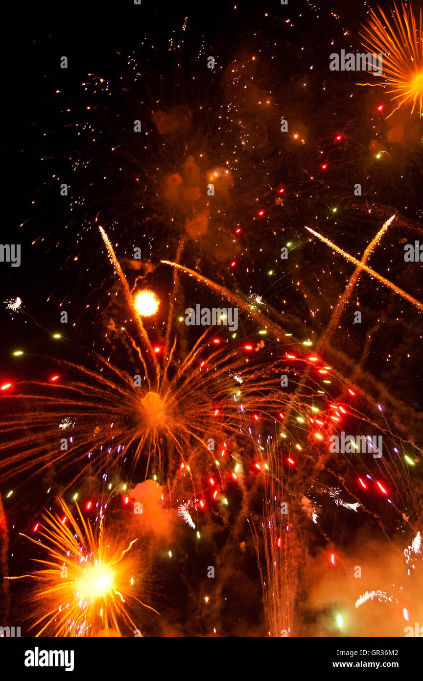 Fireworks show during the National Pyrotechnic Festival (Feria Nacional ...