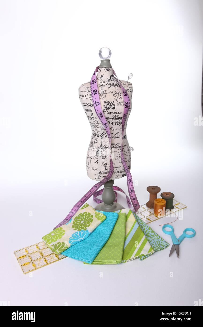 Colorful Sewing Notions on White Background Stock Photo - Alamy