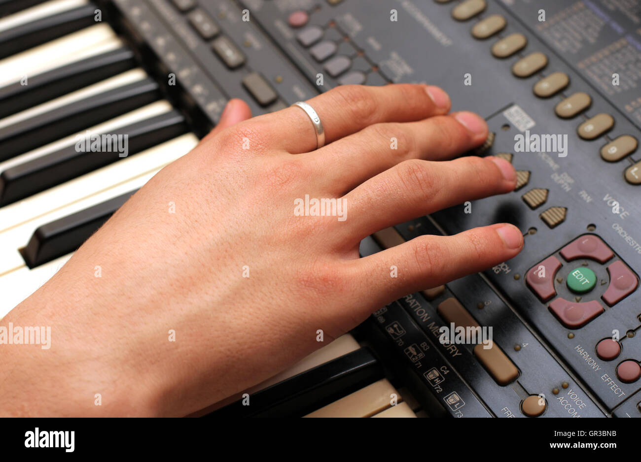 hand on keyboard Stock Photo - Alamy