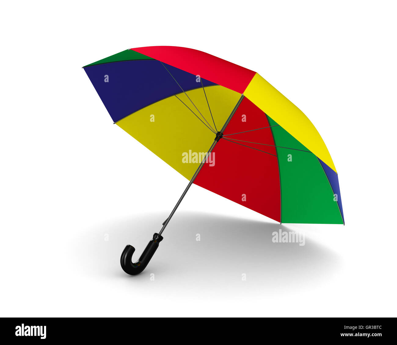 multicolor umbrella on white background. Isolated 3D image Stock Photo ...