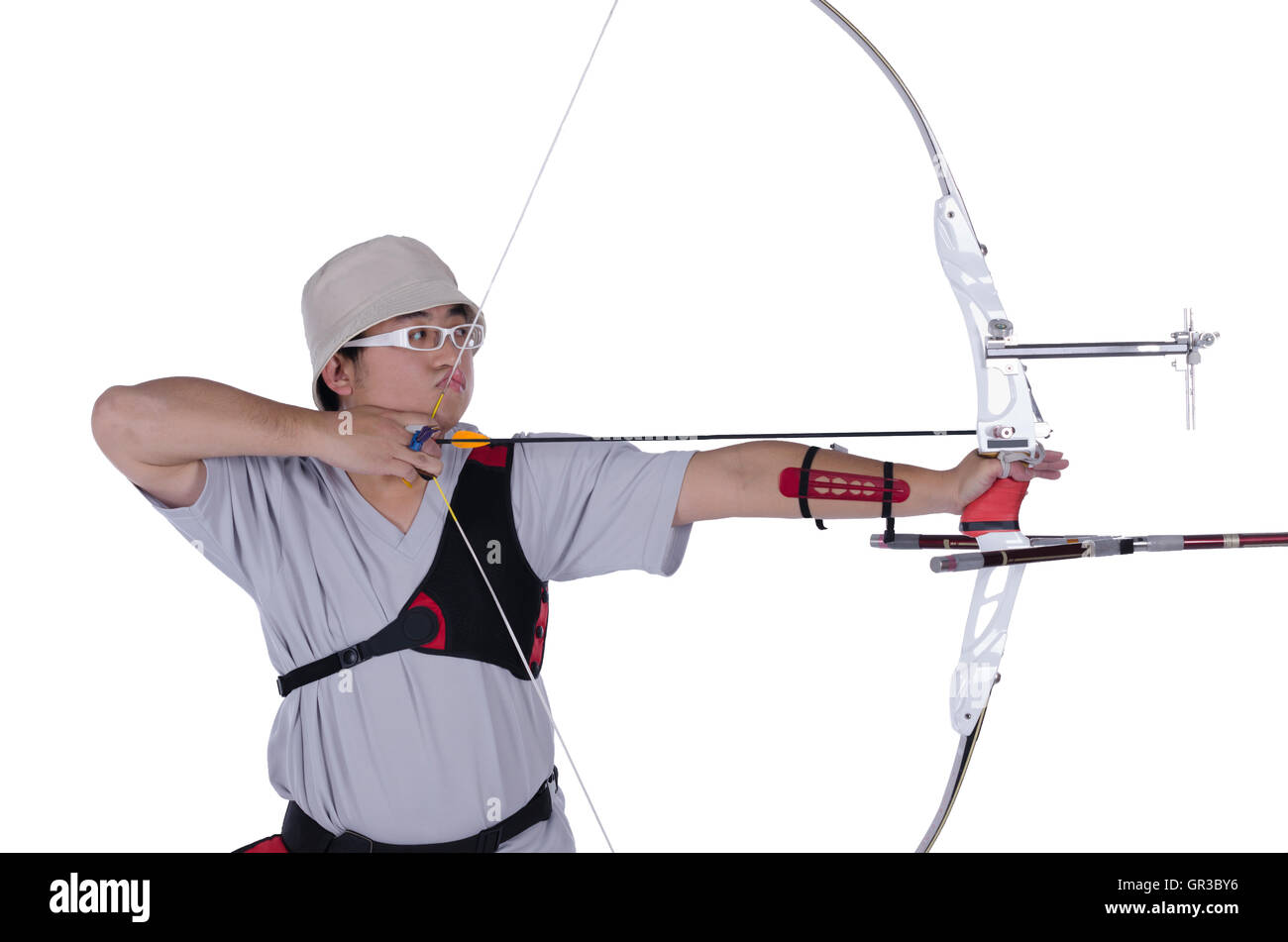 Archer aiming with bow Stock Photo - Alamy