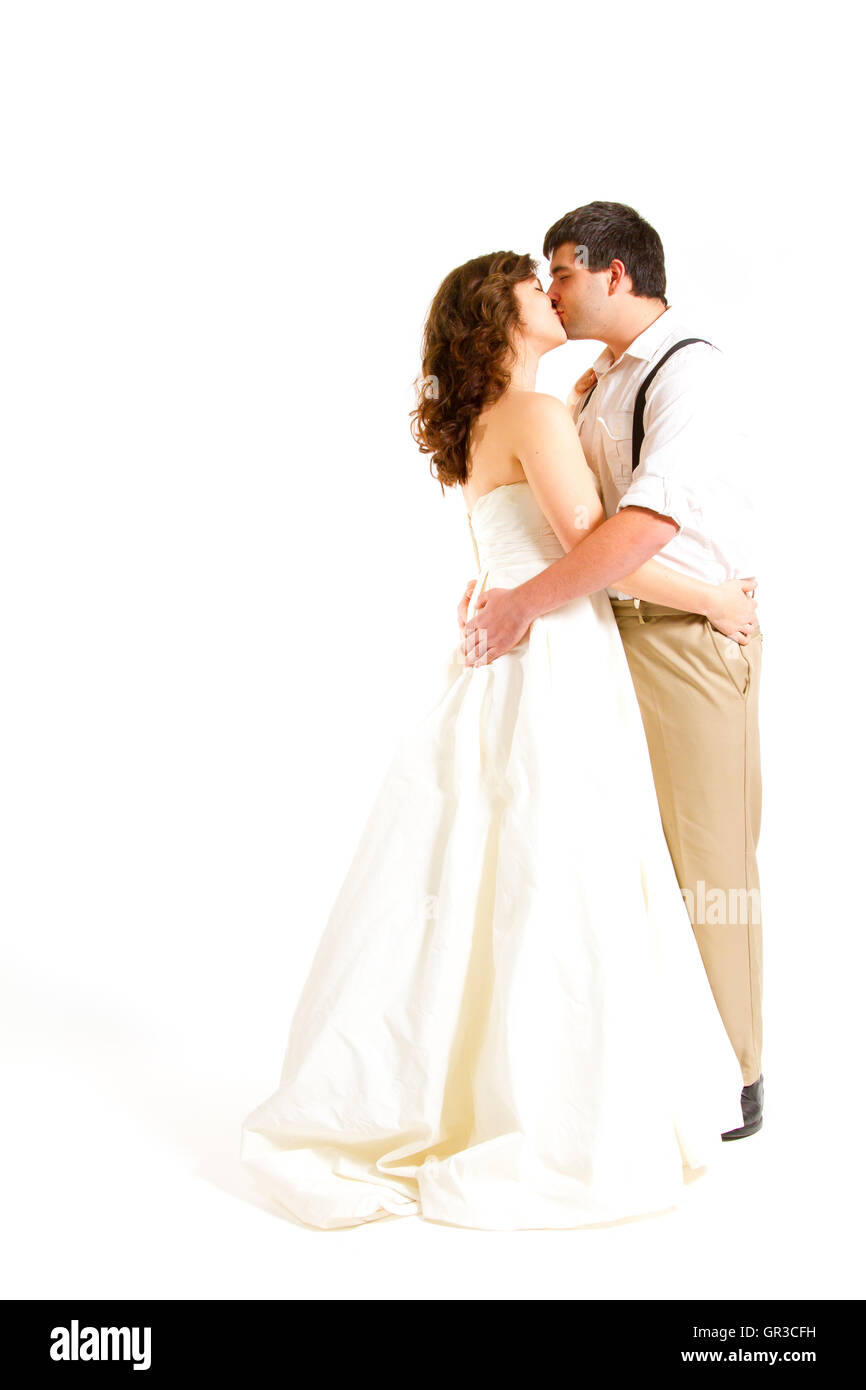Bride and Groom in Studio Stock Photo - Alamy