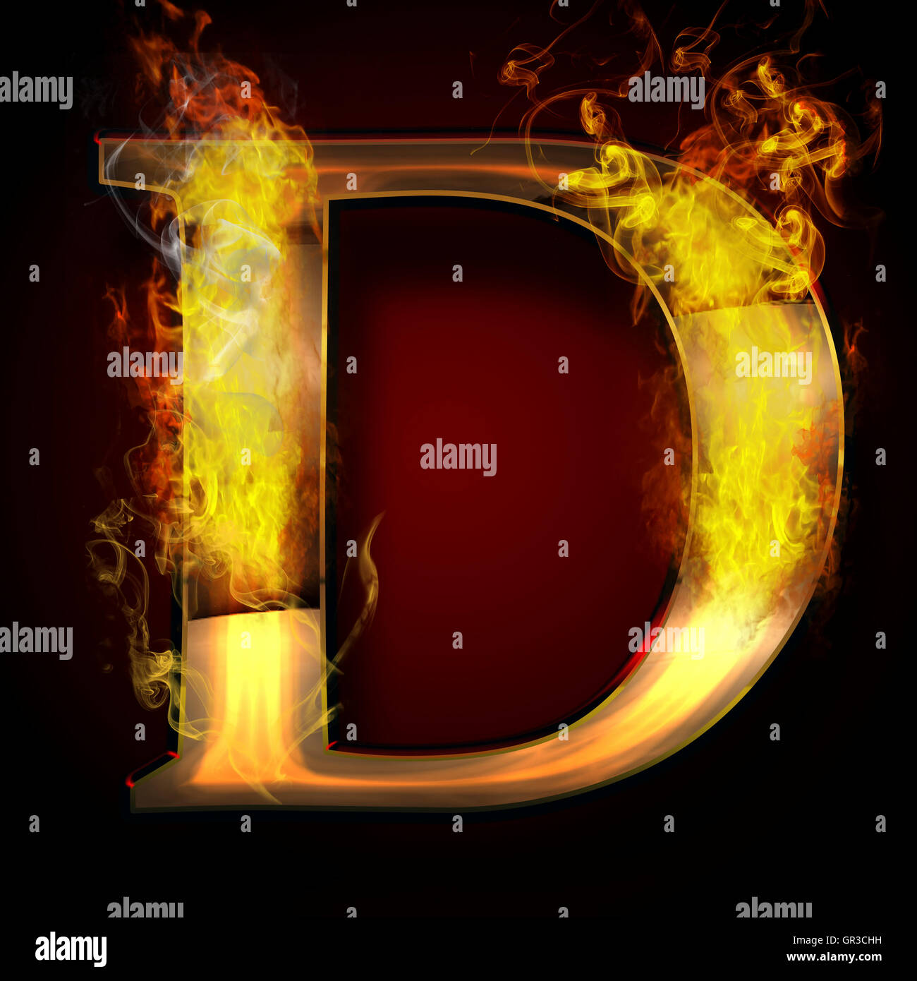 D, fire letter illustration Stock Photo - Alamy