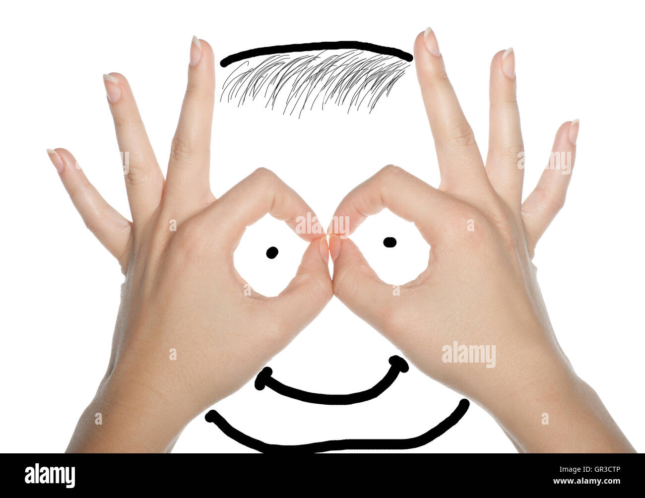 Human face made of hands, concept collage Stock Photo - Alamy