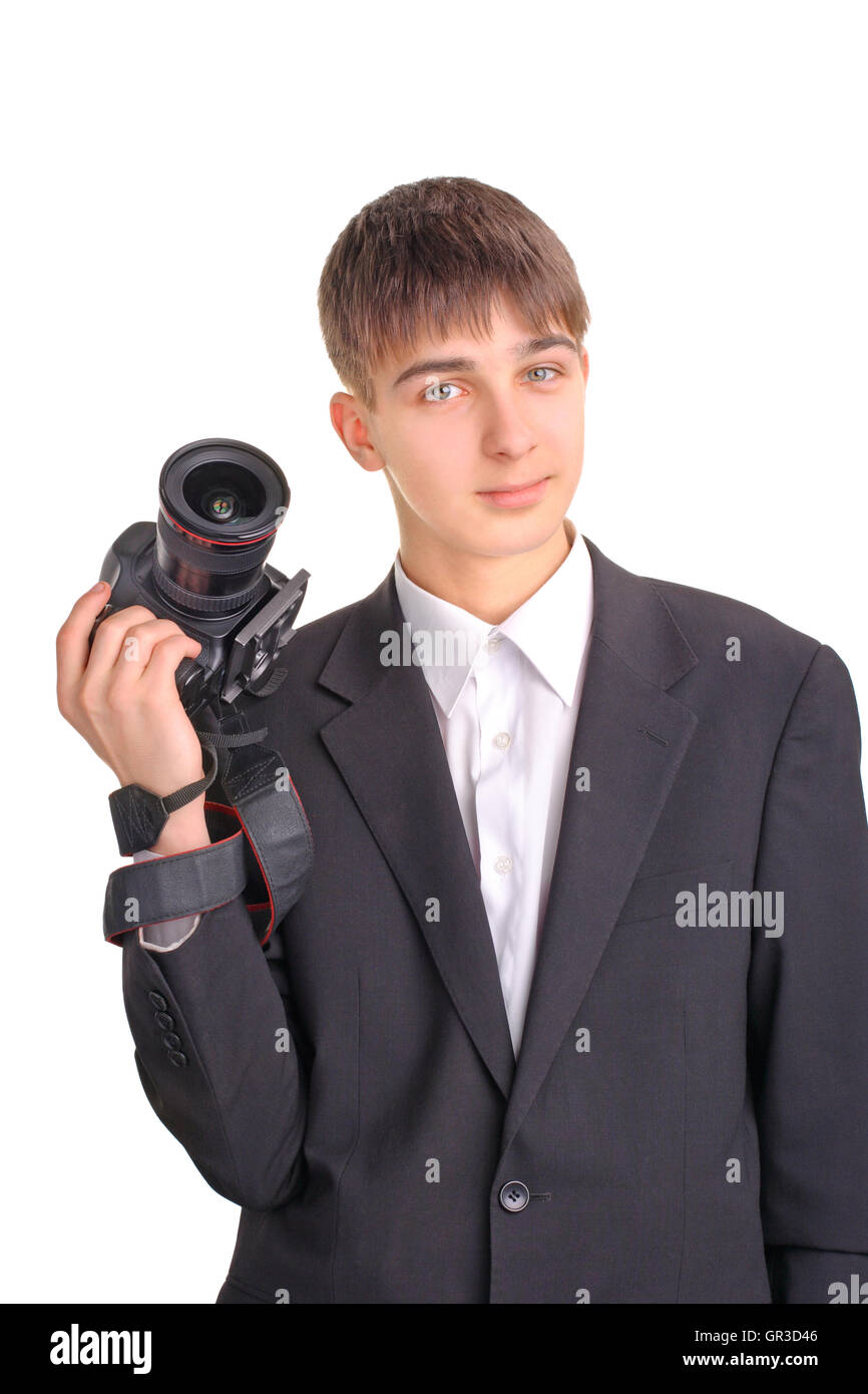teenager with camera Stock Photo - Alamy