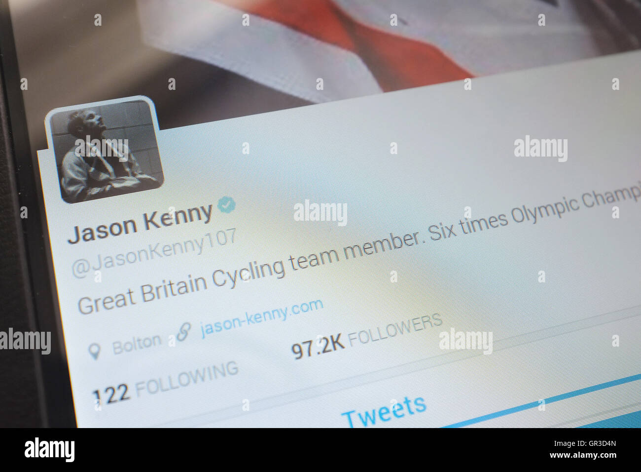 Jason Kenny on Twitter displayed on a tablet screen Stock Photo - Alamy