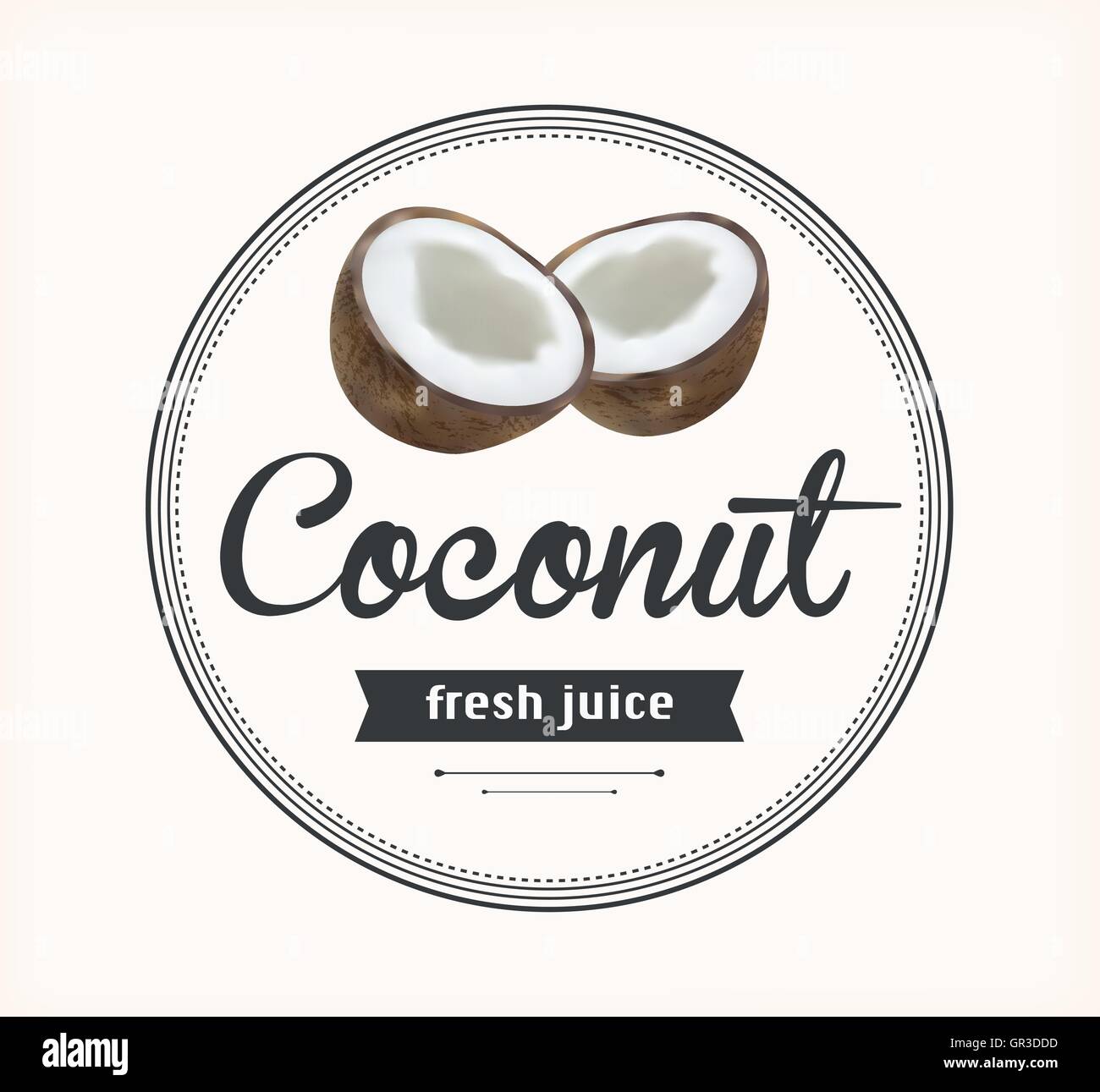 coconut juice. Detailed Vector label Stock Vector Image & Art - Alamy