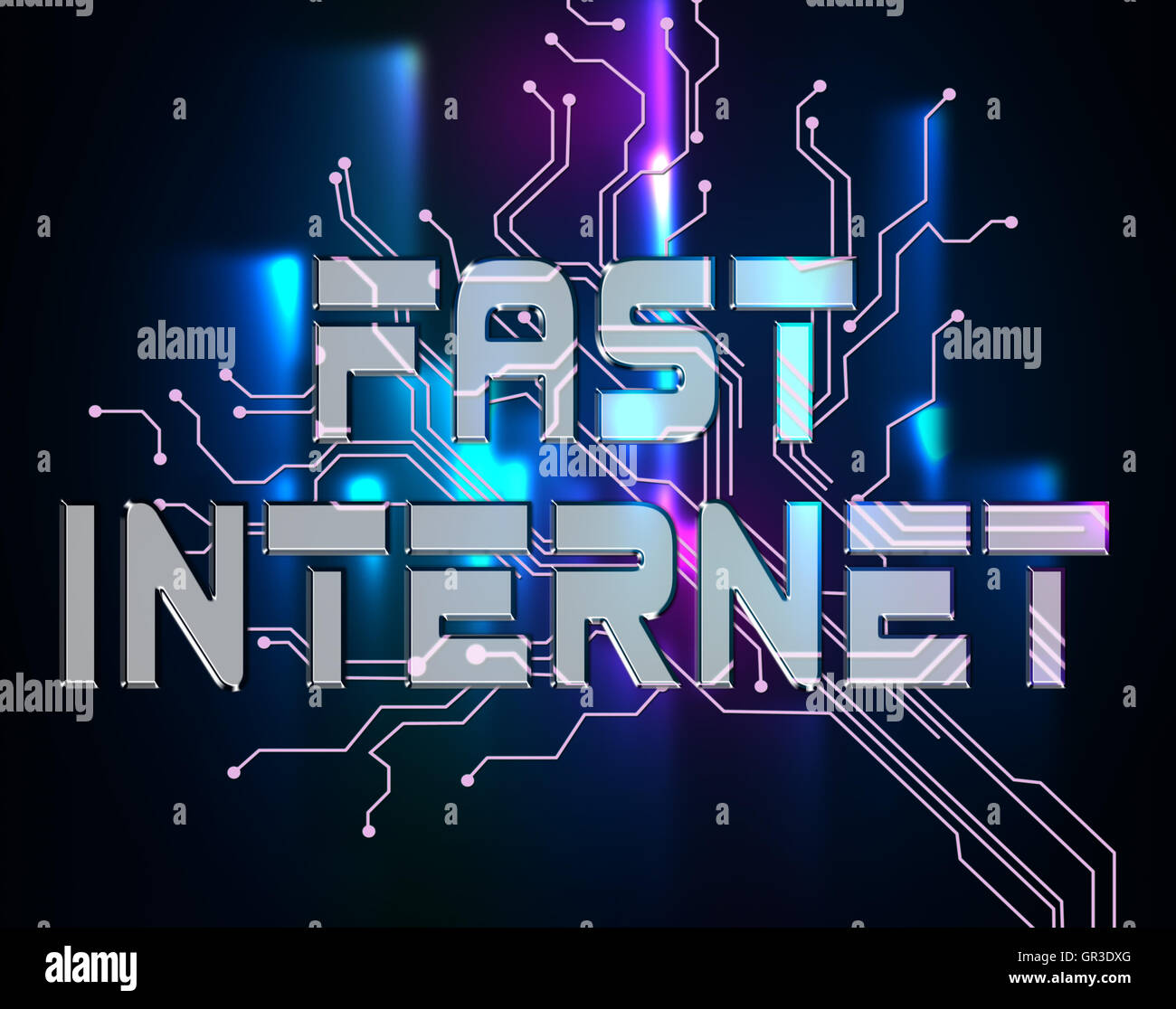 Fast Internet Indicating High Speed And Network Stock Photo - Alamy