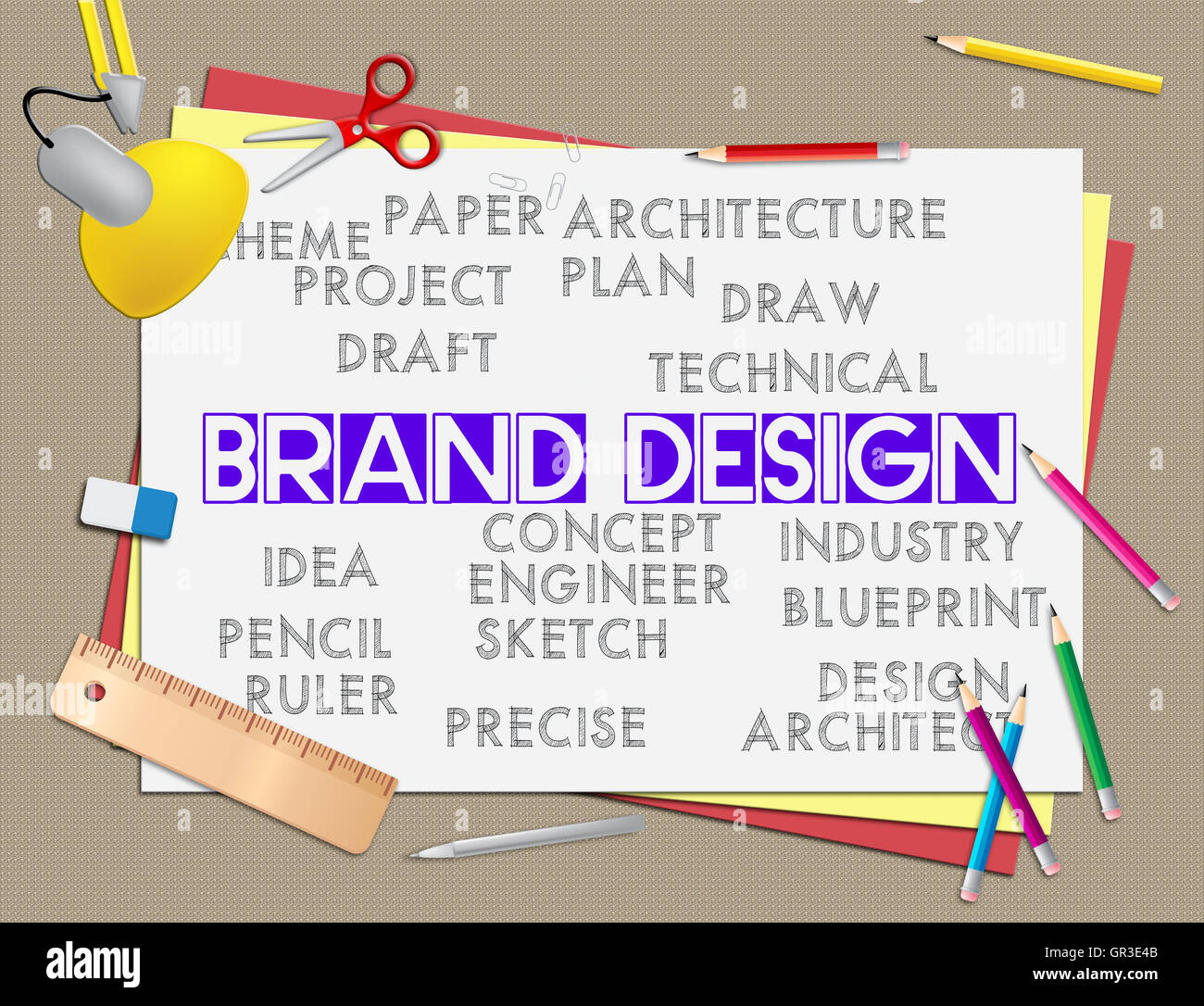 Brand Design Meaning Company Identity And Branded Stock Photo - Alamy