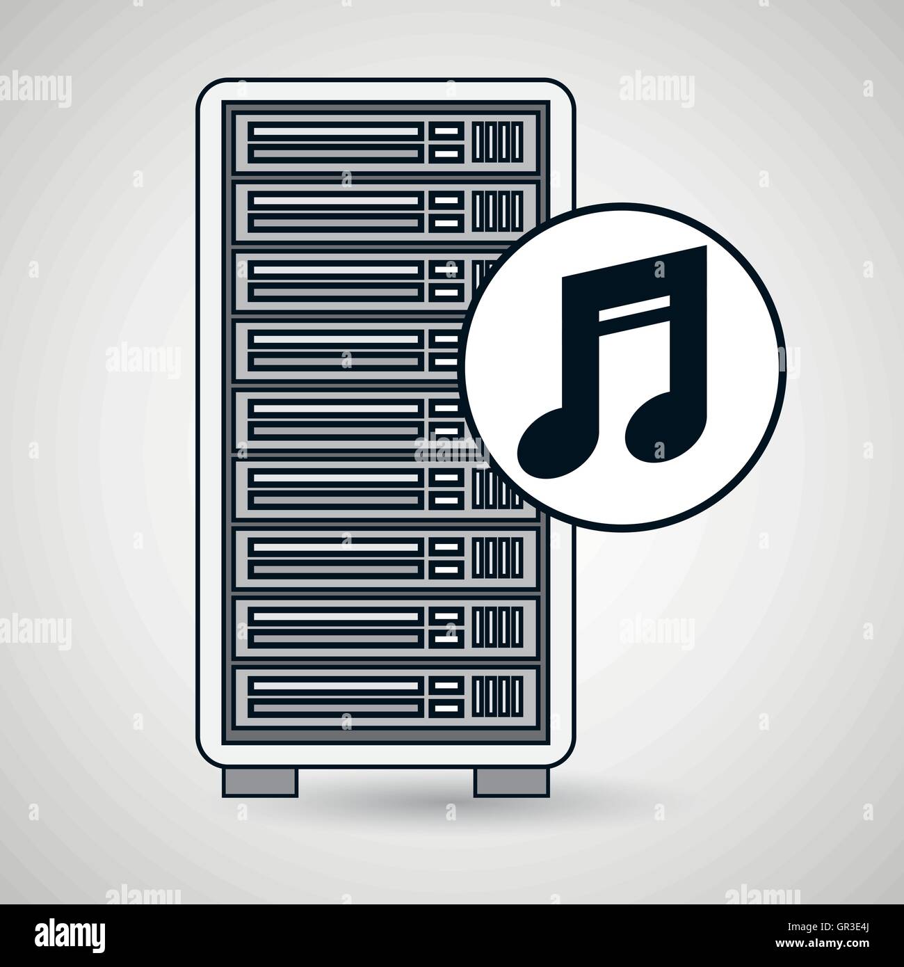 server computer music note Stock Vector Image & Art - Alamy