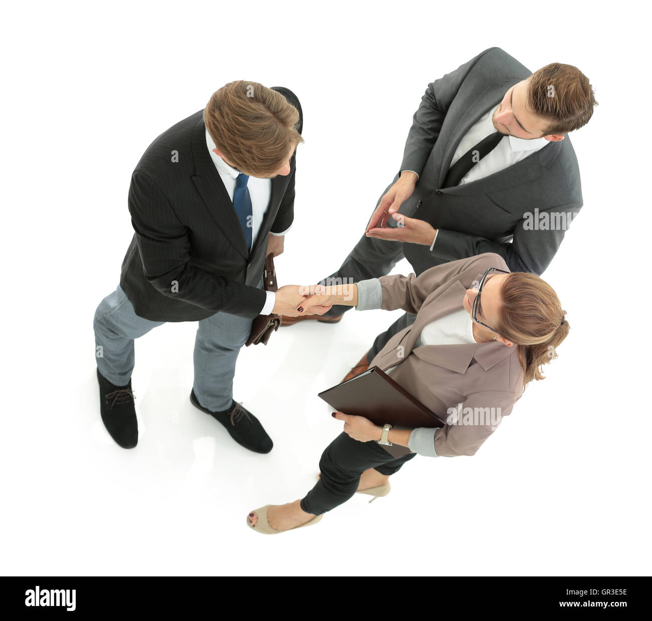 Business man shaking hand to partner Stock Photo - Alamy