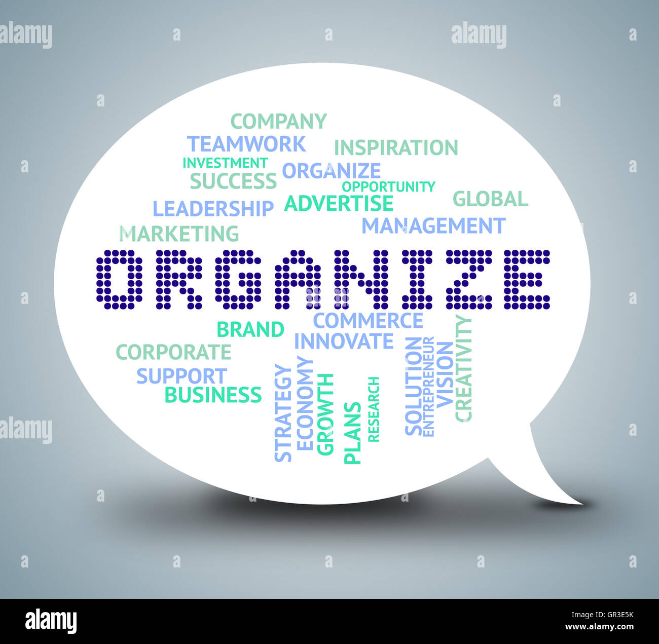 Organize Bubble Representing Message Explain And Organization Stock ...