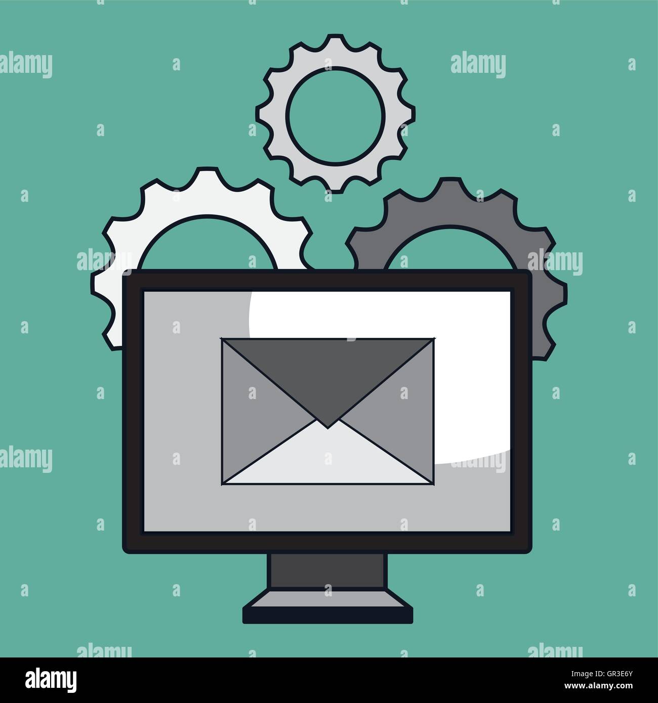 screen pc gears server Stock Vector Image & Art - Alamy