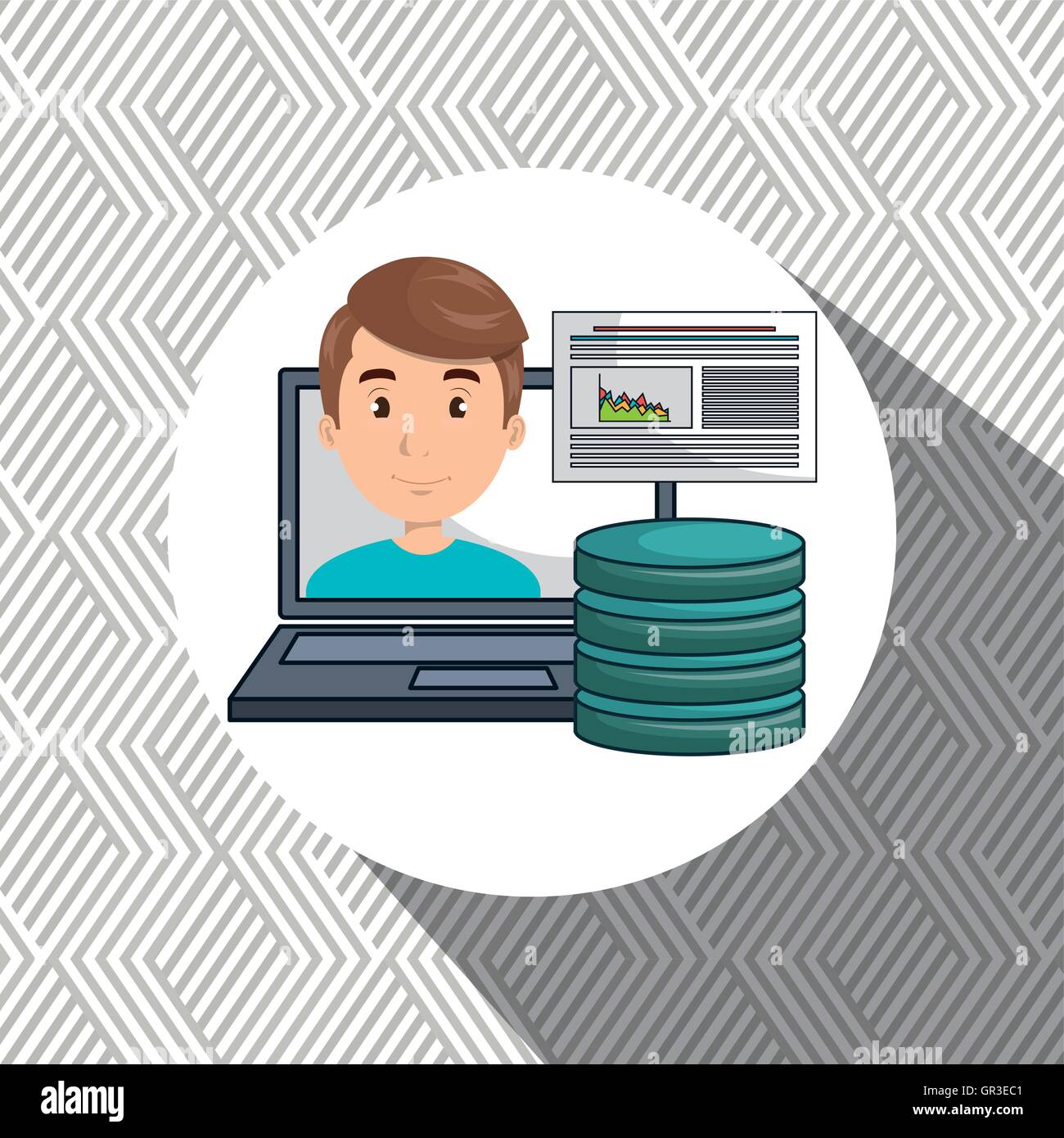 man data base laptop Stock Vector Image & Art - Alamy