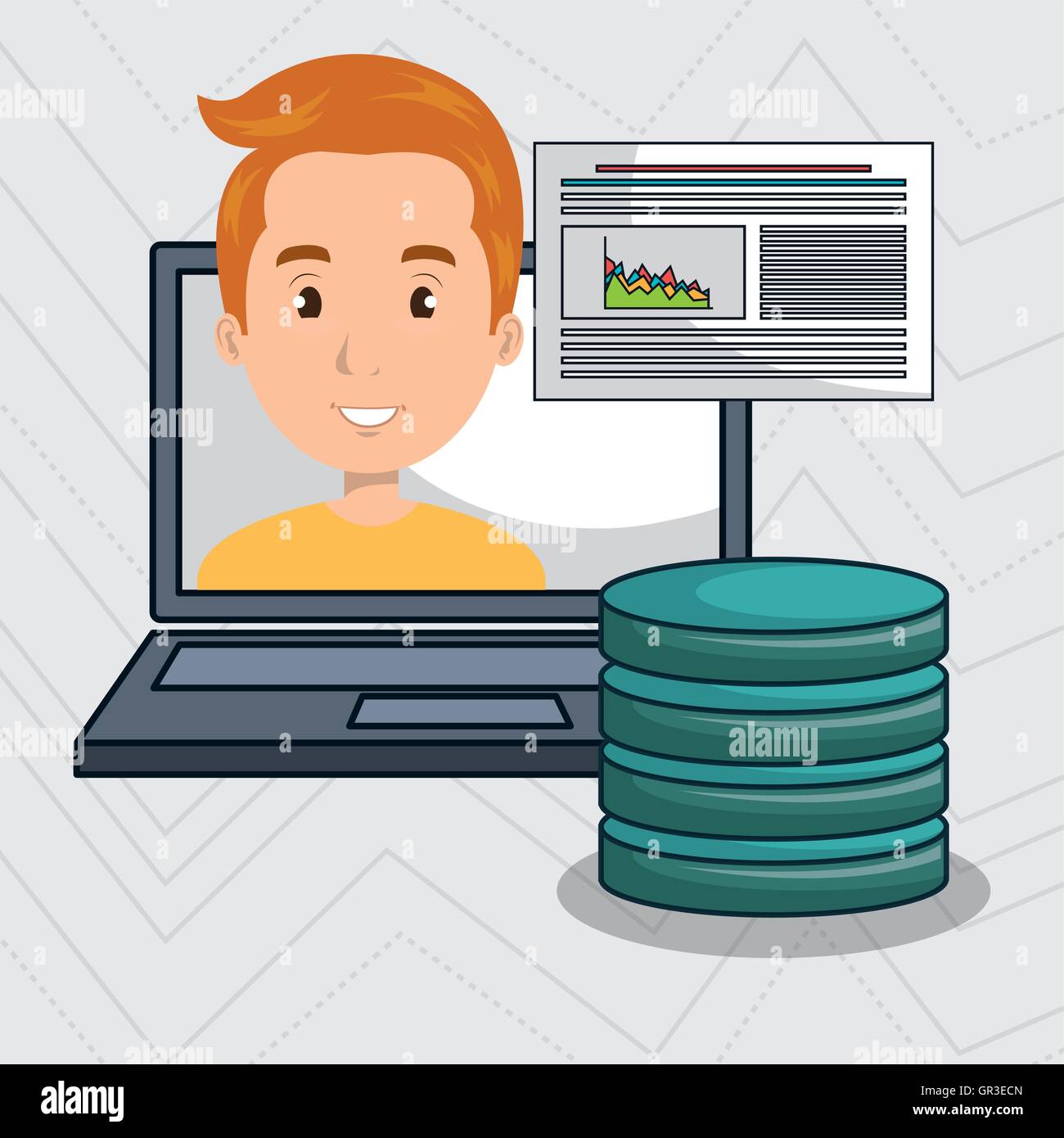 man data base laptop Stock Vector Image & Art - Alamy