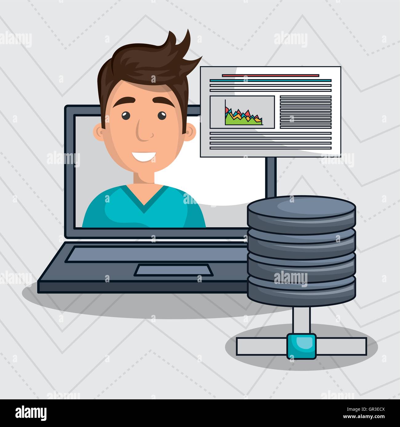 man data base laptop Stock Vector Image & Art - Alamy