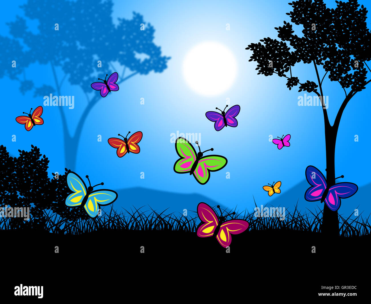 Butterflies Nature Representing Environmental Environment And Rural ...