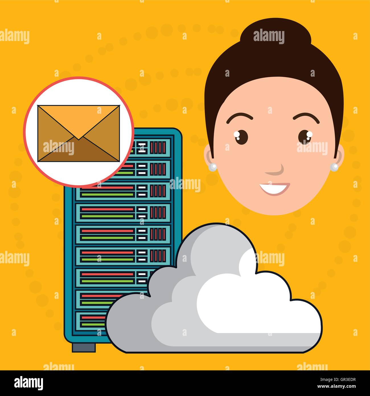 woman server computer cloud Stock Vector Image & Art - Alamy