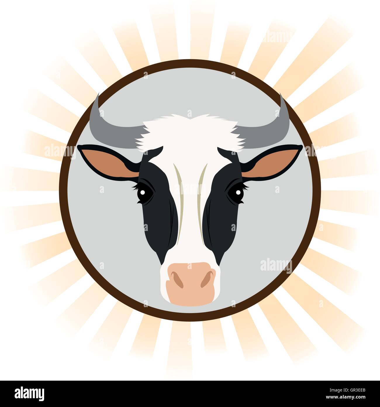 cow cartoon inside circle design Stock Vector Image & Art - Alamy