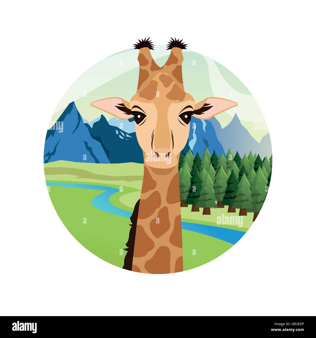 giraffe cartoon inside circle design Stock Vector Image & Art - Alamy