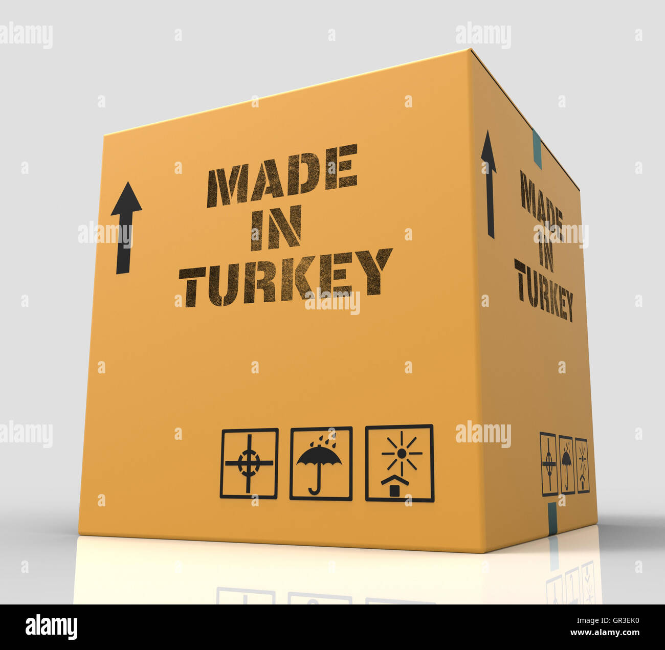 Made In Turkey Showing Products Buy And Production 3d Rendering Stock ...