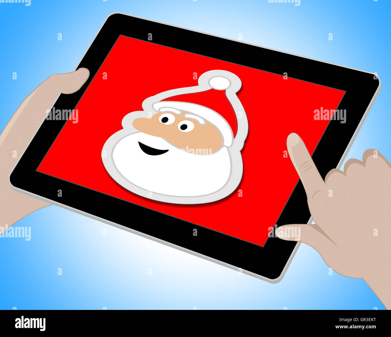 Santa Online Representing Father Xmas And Christmas Stock Photo - Alamy