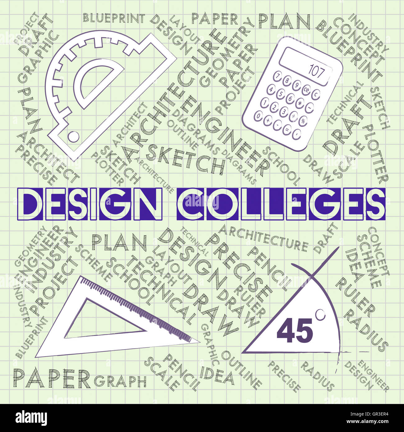 Design Colleges Representing Designs Creative And Visualization Stock ...