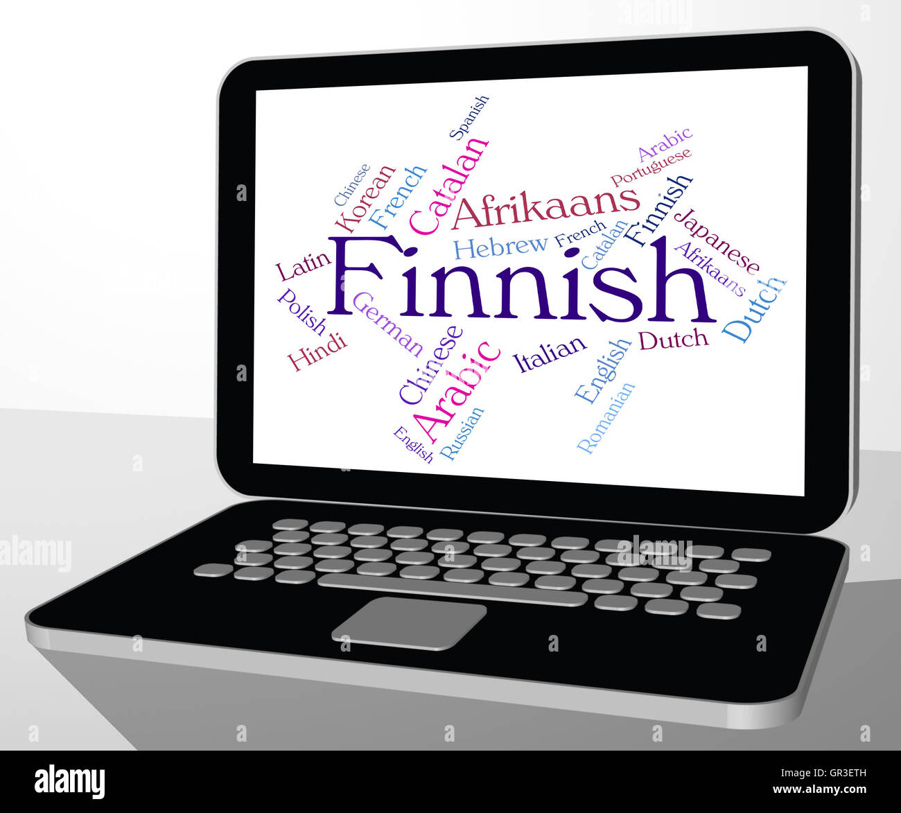 Finnish Language Showing Word Text And Finland Stock Photo - Alamy