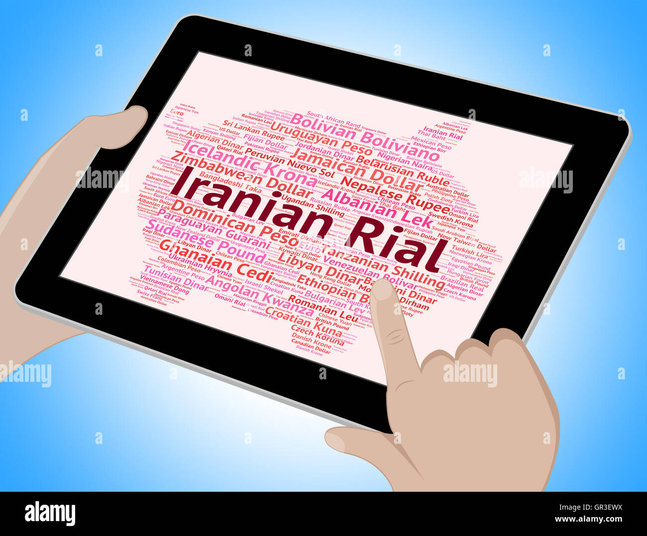 Iranian Rial Indicating Currency Exchange And Forex Stock Photo - Alamy