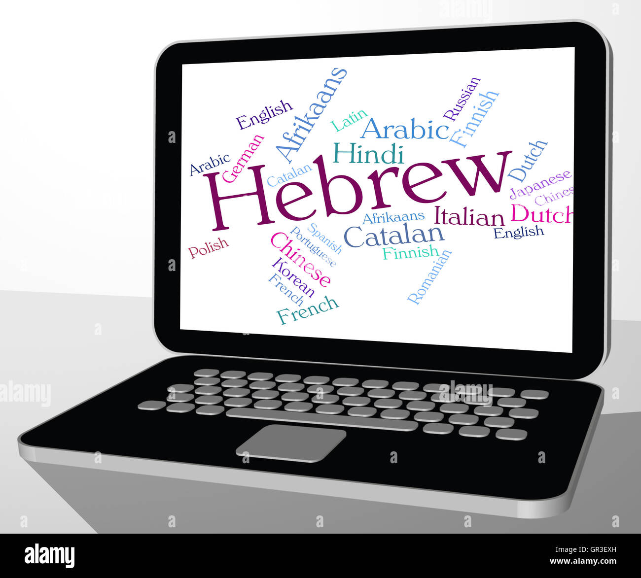 Hebrew Language Indicating Foreign Wordcloud And Lingo Stock Photo - Alamy