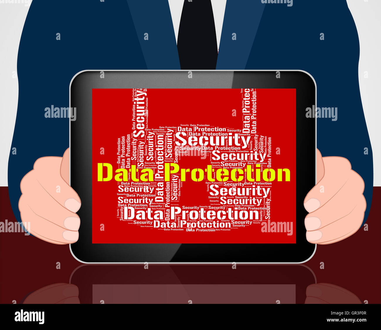 Data Protection Indicating Secured Encrypt And Protecting Stock Photo ...