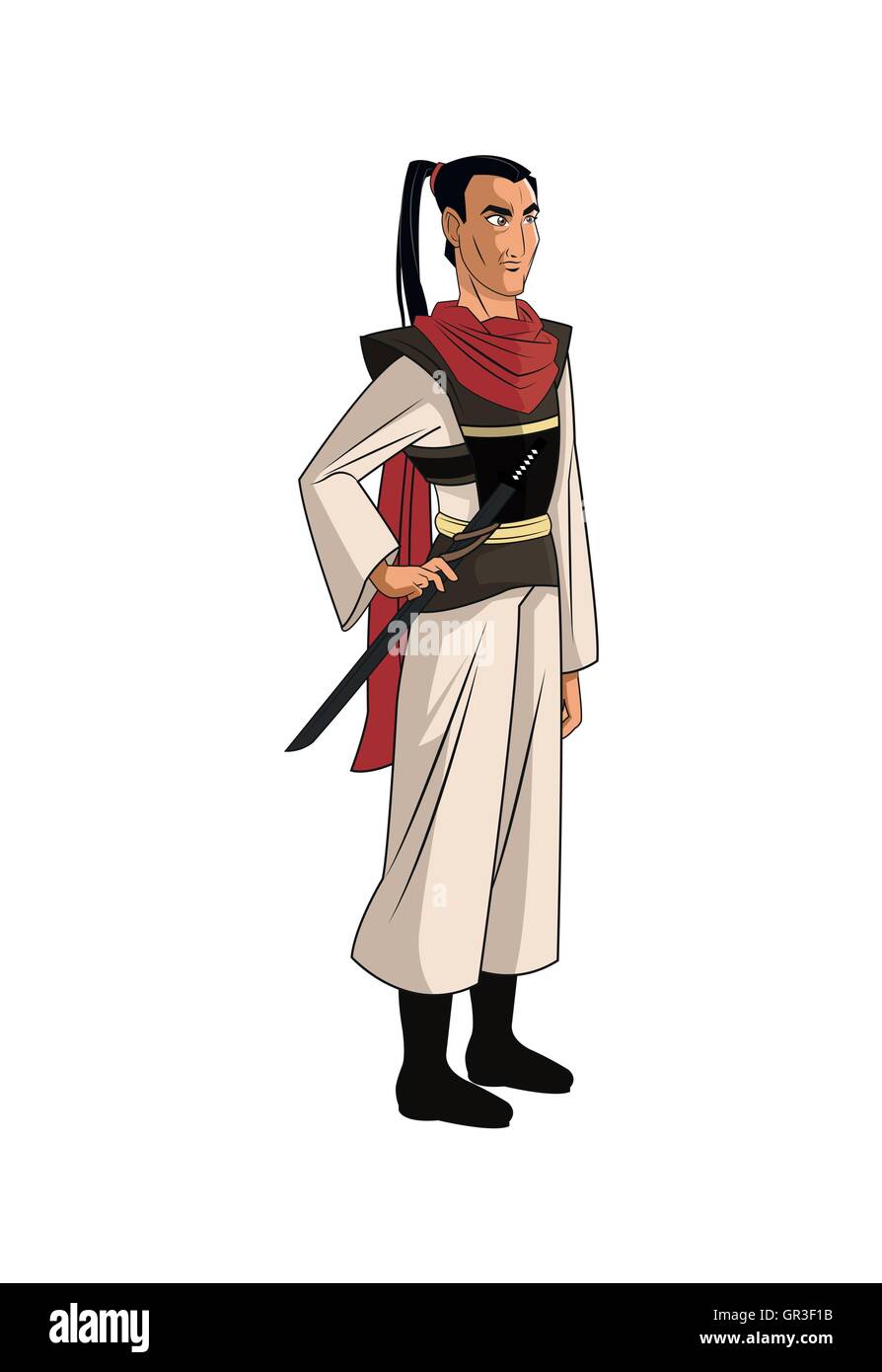 Samurai man cartoon design Stock Vector Image & Art - Alamy