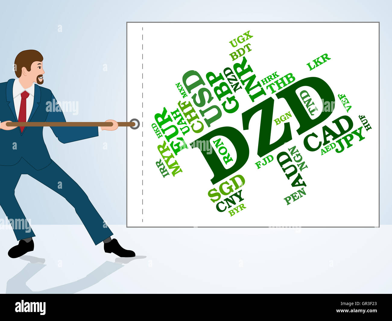 Dzd Currency Indicating Algerian Dinar And Banknotes Stock Photo - Alamy